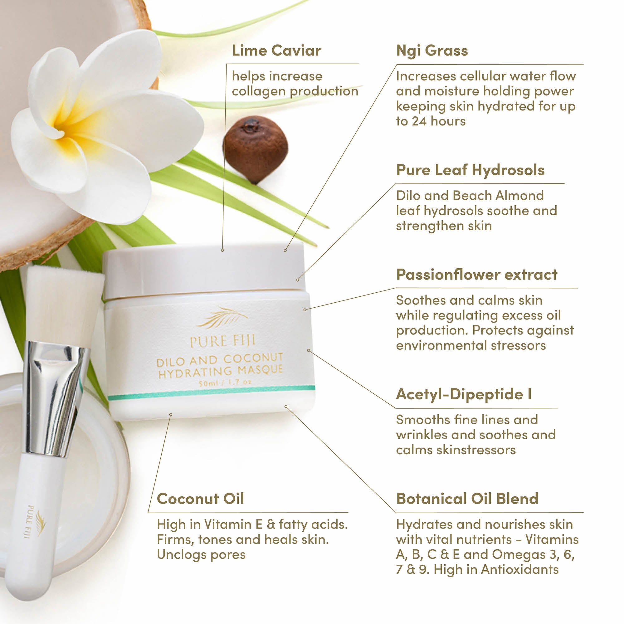 Dilo & Coconut Hydrating Masque (1.7oz/50ml) – Pure Fiji AU Store